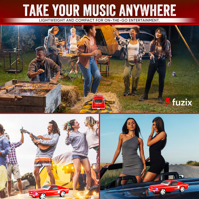 Fuzix WS-1967 Car Bluetooth Portable Speaker with LED AUX USB FM Recha