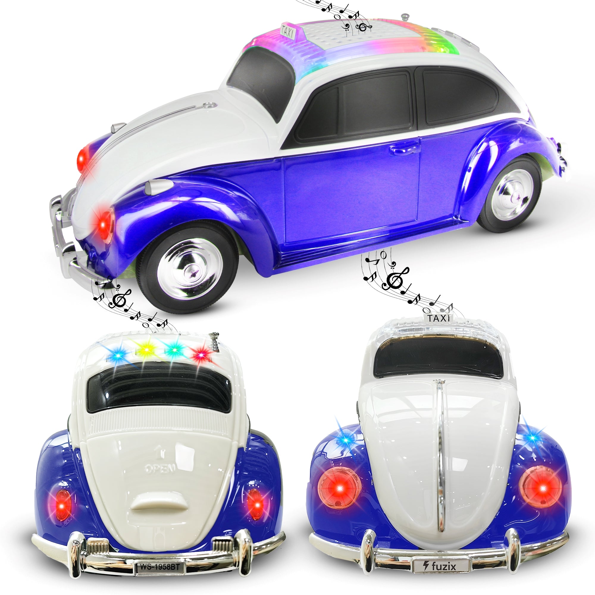 Fuzix WS-558 Car Bluetooth Portable Speaker with LED AUX USB FM Rechar