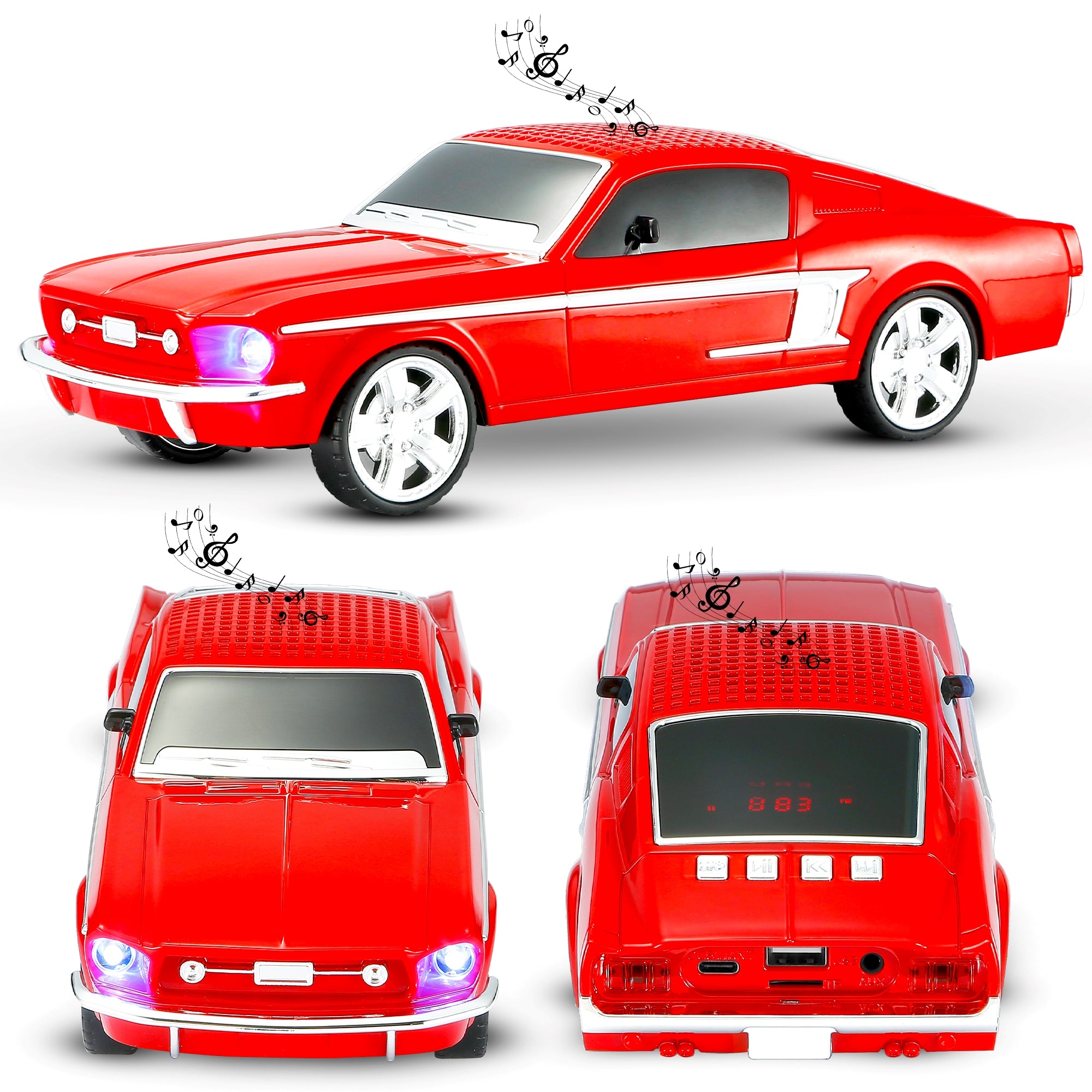 Fuzix WS-1967 Car Bluetooth Portable Speaker with LED AUX USB FM Recha